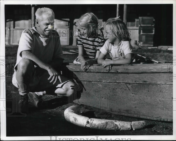 1940 San Migguel Island, Cal. Herbert Lester & kids & a fossil ...