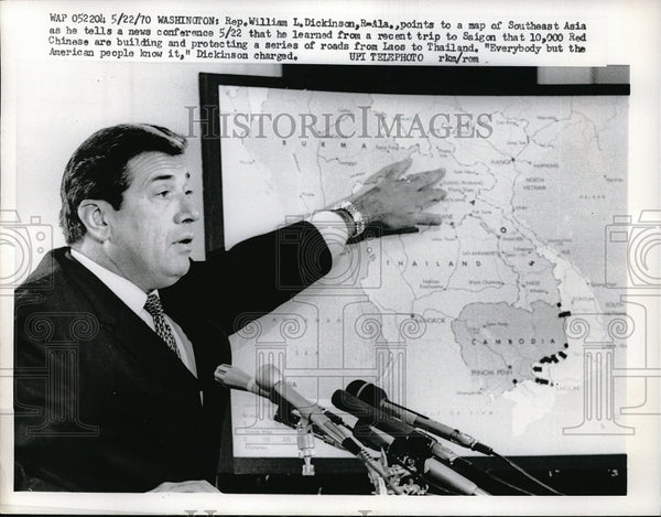 1970 Press Photo Representative William Dickinson Alabama Naval Confer ...