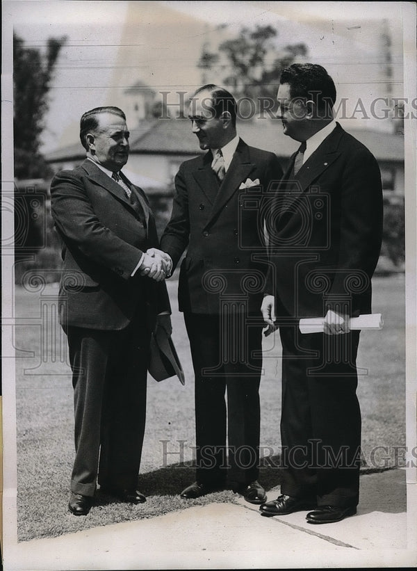 1934 Mayor Frank Shaw, Col. Carlos Huntington, Bernard Kreiselmann ...