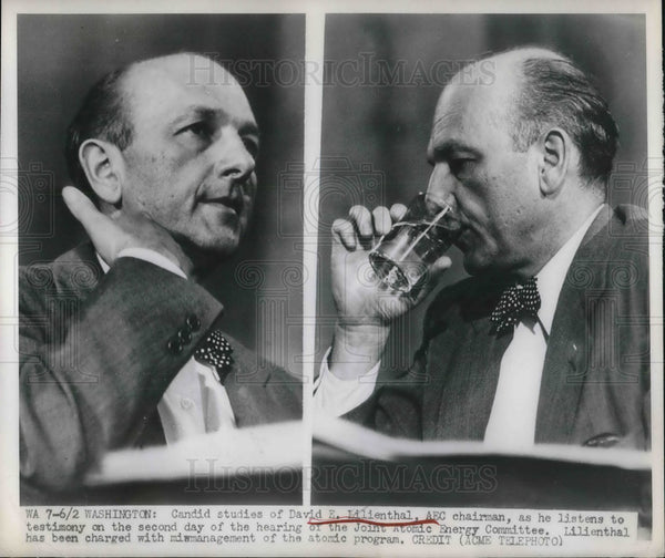 1949 David Lilienthal AEC chairman at Atomic Enercy Commission in DC ...