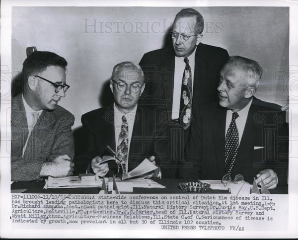 1955 Press Photo Conference on Control of Dutch Elm Disease in Chicago ...