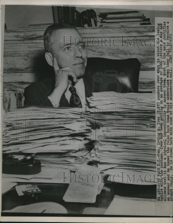 1947 Press Photo Sen. Steve Irving M Ives - Historic Images