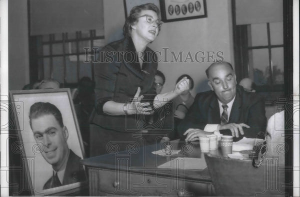 1957 Press Photo Mrs. Wm. Lovinger Requests Death Penalty for Son's Ki ...