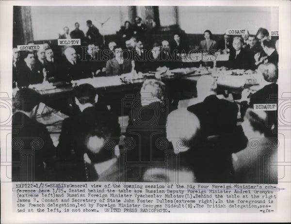 1954 Opening session of Big Four Foreign minister conference - Historic ...