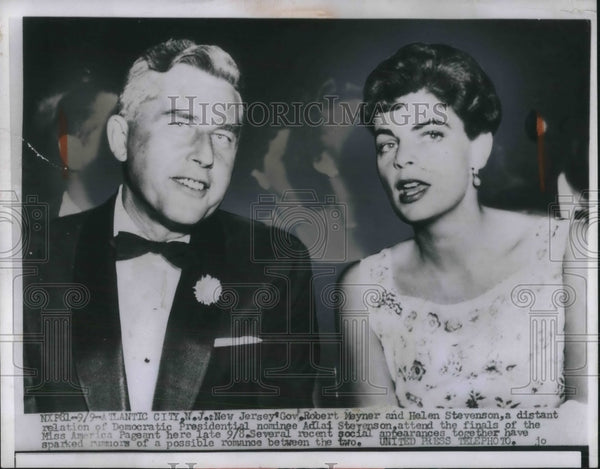 1955 New Jersey Gov Robert Meyner & Helen Stevenson at Atlantic City ...