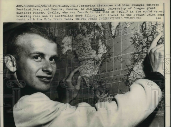 1958 Long Distance Runner Jim Grelle - Historic Images