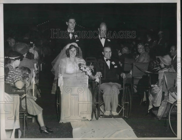 1939 Press Photo Los Angeles Viola G Slocum Ray Short Married In Wheel ...