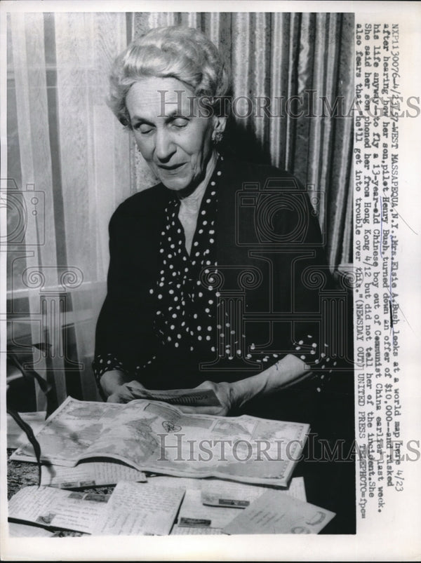 1957 W. Massapequa, NY Mrs Elsie Bush hears of son war deeds - Historic ...