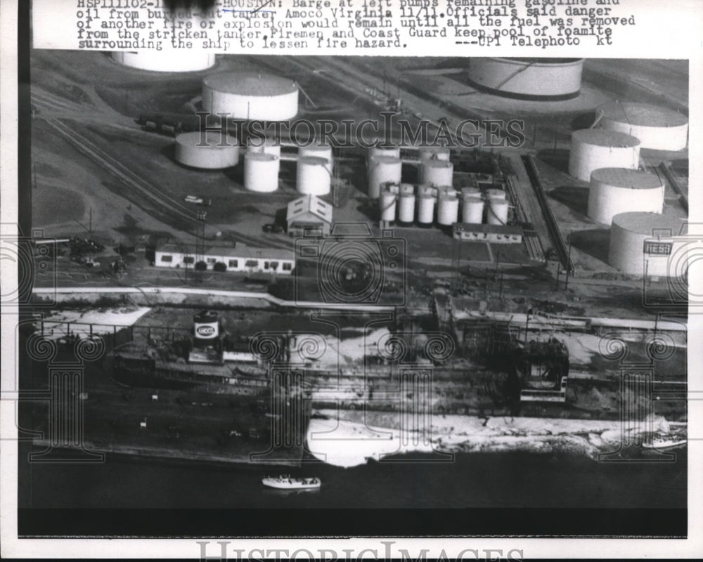 1960 Gas & Oil from Burned out Tanker Amoco Virginia - Historic Images
