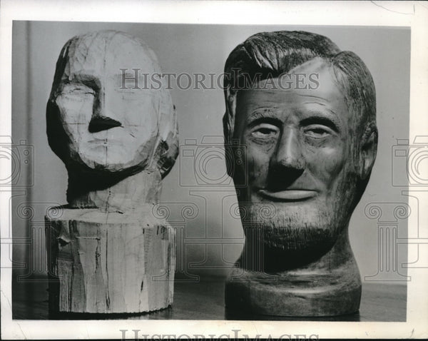 1946 Abraham Lincoln Wood Carving from Artist Paul Beauchene - Historic ...