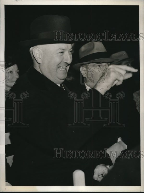 1939 Press Photo Postmaster Gen. James A. Farley Watches Galento-Feldm ...