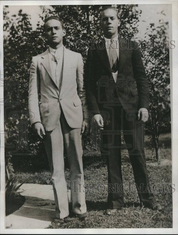 1934 Press Photo Curtis & Arne Gandy sons of Curtis Gandy Jr of Teanec ...