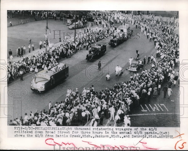 1949 Voyagers down Broad Street in the annual parade for three hours ...