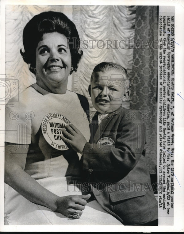 1970 Press Photo Scotty Swift 1970 poster boy of Muscular Dystrophy ...