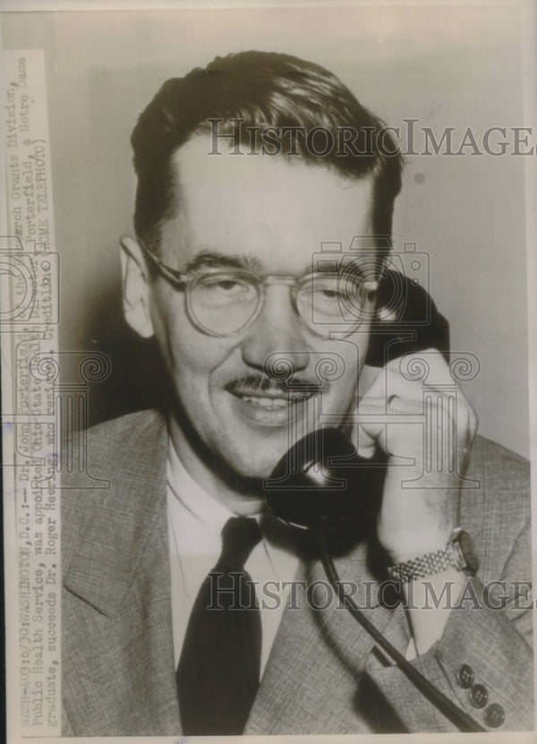 1947 Dr. John Porterfield Ohio State Health Director On Phone ...
