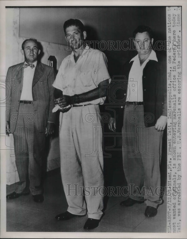 1951 Ernest Tait, one of most wanted, enters marshal office - Historic ...