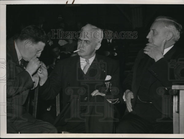 1939 Press Photo Edward J. Kelly, Paul V. McNutt, and Bernard F. Dickm ...