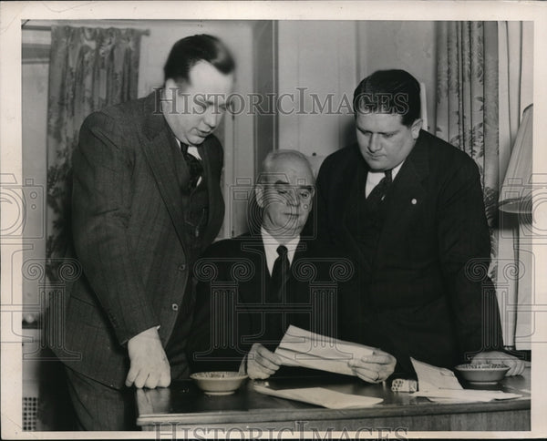 1939 Press Photo Philip Murray Meets with R.J. Thomas & Richard Franke ...