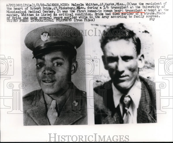 1969 Press Photo Jackson Miss Malcolm Whitten heart transplant from Rb ...