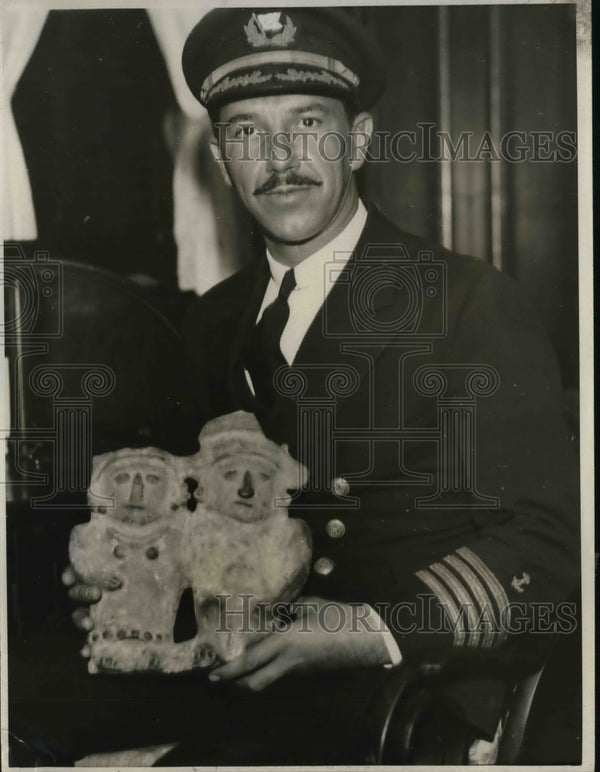 1931 Capt. Walter N. Prengel With Pair Of Idols About 2000 Years Old ...