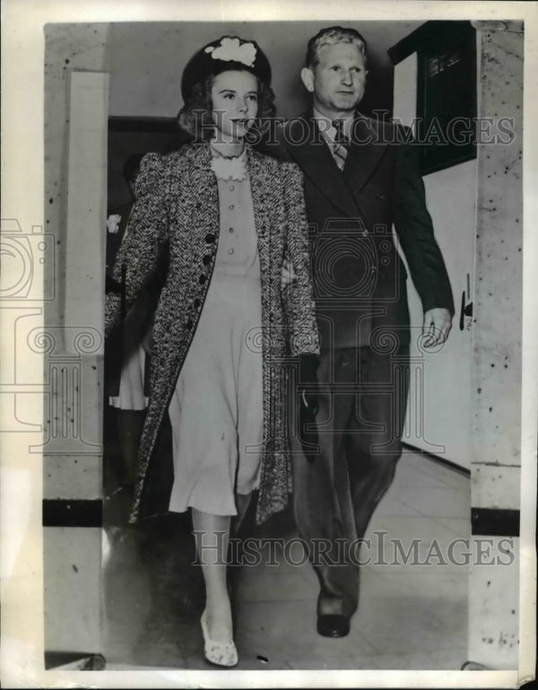 1940 Press Photo La Calif Barbara J Magnus heiress & Richard Conklin w ...