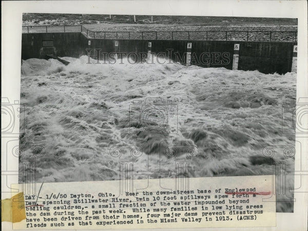 1950 Press Photo Near the down-stream base of Englewood Dam - Historic ...