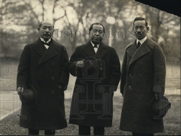 1922 Press Photo M Olamura , Goichi Abo, M Matsuki of Japan at White H ...