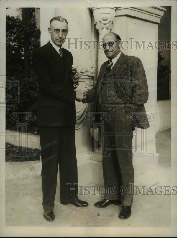 1936 Press Photo Richard J. Osenbaugh, Elwood T. Bailey, Lions Interna ...