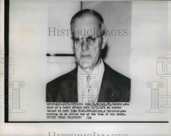 1954 Press Photo John W Nelson died and left estate of $145,000 ...