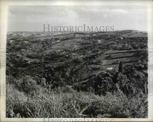 1943 Press Photo Algeria farms on hilly terrain due to no flat land ...