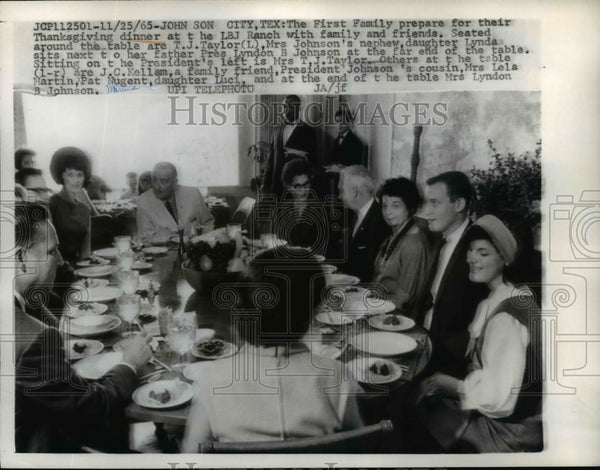 1965 President Lyndon B. Johnson Thanksgiving Dinner at LBJ Ranch ...