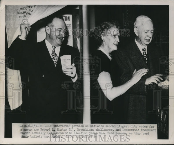 1951 Robert Hunter and Martin Kennelly Cast Ballots, Chicago - Historic ...