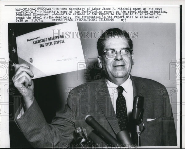 1959 James P. Mitchell Holds Steel Strike Report at Press Conference ...