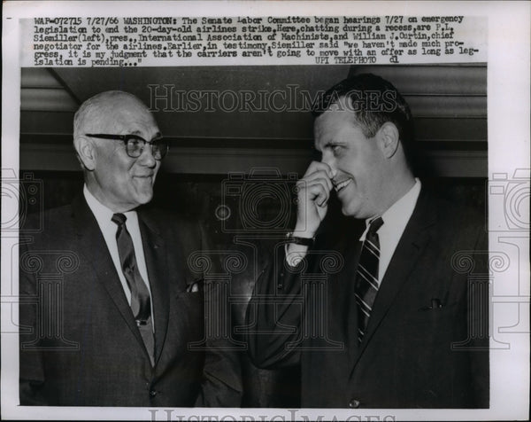 1966 Pl Siemiller, William Curtin at Senate Labor Committee Hearings ...