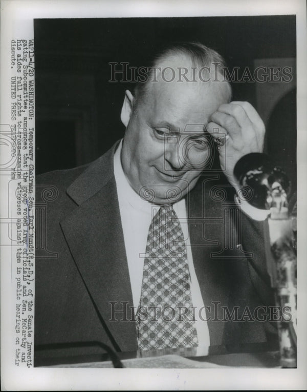 1954 Sen.Karl Mundt Senate Chairman on Sen.McCarthy hearing - Historic ...