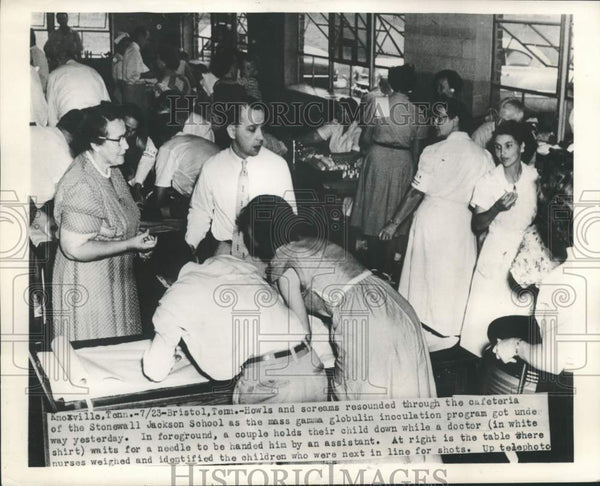 1953 Children receive vaccinations at school in Knoxville, TN ...