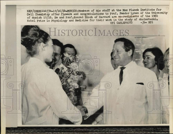 1964 Press Photo Professor Feodor Lynen wins Nobel Prize, Munich, Germ ...