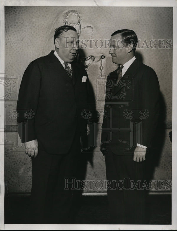 1933 Press Photo New York Joseph V. McKee and Jame P.Hoey at Commodore ...