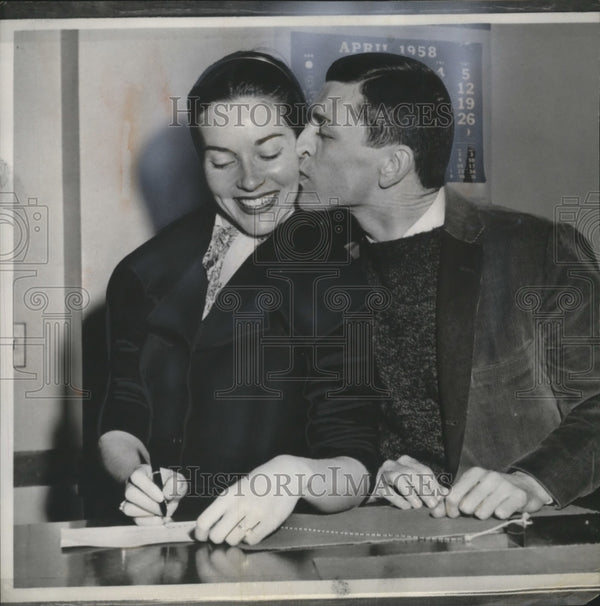 1958 Press Photo 1955 Ms America to be Mrs. Frank Aletter - Historic Images