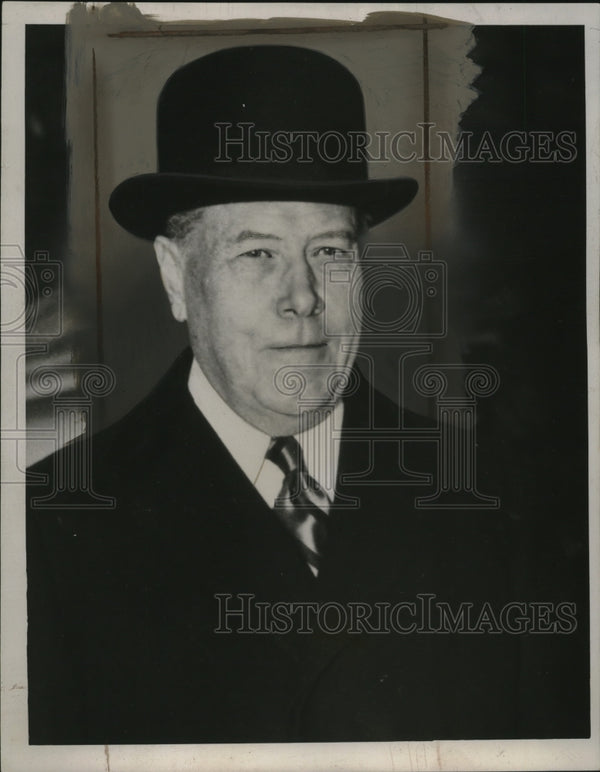 1937 Press Photo Myron C Taylor chairman of US Steel Corp at the White ...