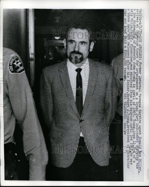 1970 Press Photo Ronald Lee Miller Arrives at Superior Court for Kidna ...