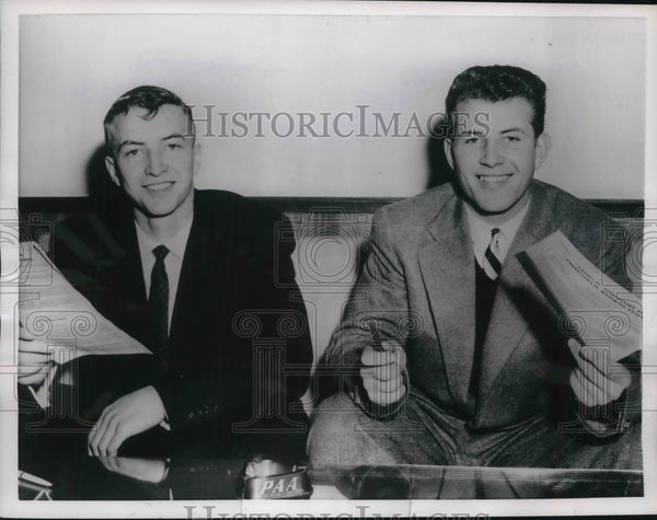 1956 Press Photo Hanjong and Claus Helmig of the Baltimore Orioles - n ...