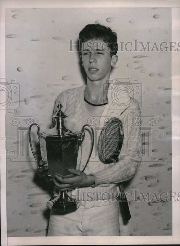 1937 Press Photo Harvard's Richard Dobson, Intercollegiate Squash Cham ...