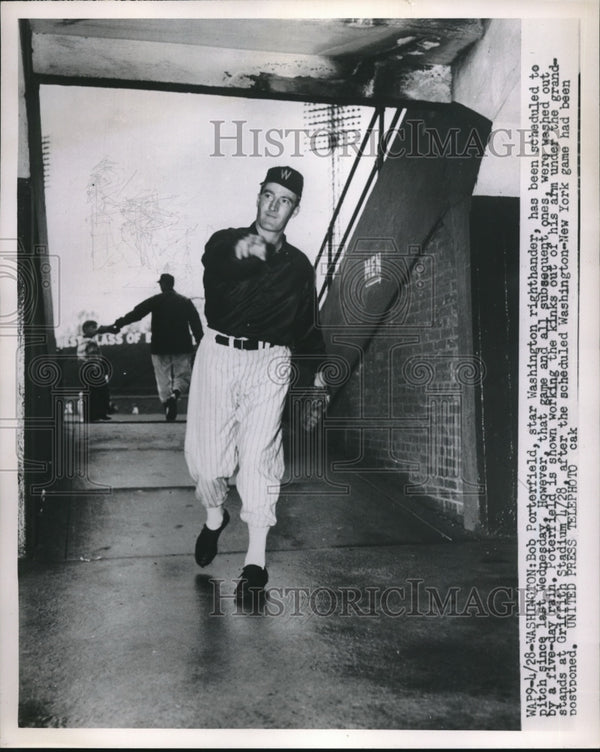 1952 Press Photo Bob Porterfield, to pitch for Washington Nationals vs ...