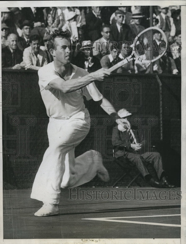 1933 Press Photo Jack Tidball during Pacific Southwest tennis champion ...