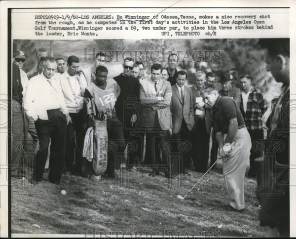 1960 Press Photo Bo Winninger playing in the Los Angeles Open Golf Tou ...