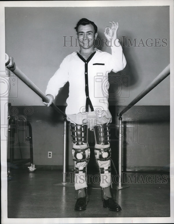 1959 Press Photo LA Calif jockey Sam Vergara in rehab at hospital from ...