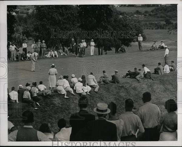 1939 Press Photo NYC Pomonock CC Ralph Guldahl, Clarence Doser in PGA ...