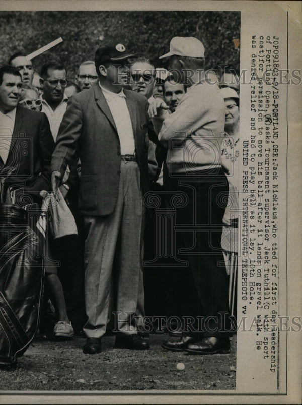 1962 Press Photo Jack Nicklaus in Portland Open official Jack Tuthill ...