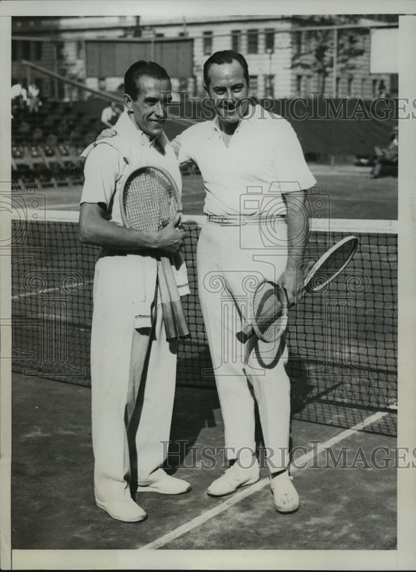 1934 Press Photo Henri Cochet Advances to Quarterfinals of Tennis Cham ...